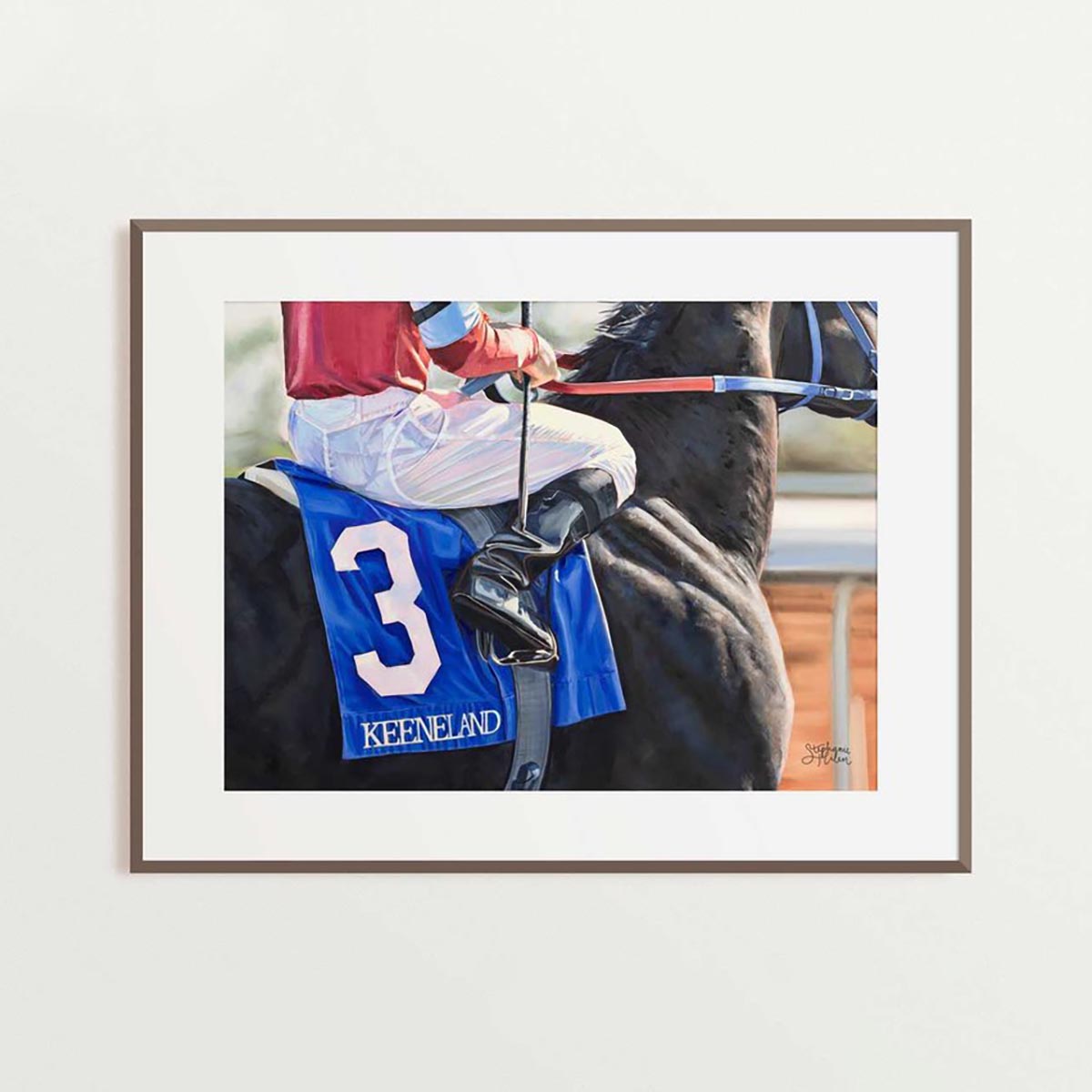 Stephanie Hilen Art Blue Number 3 8x10 Print – The Keeneland Shop