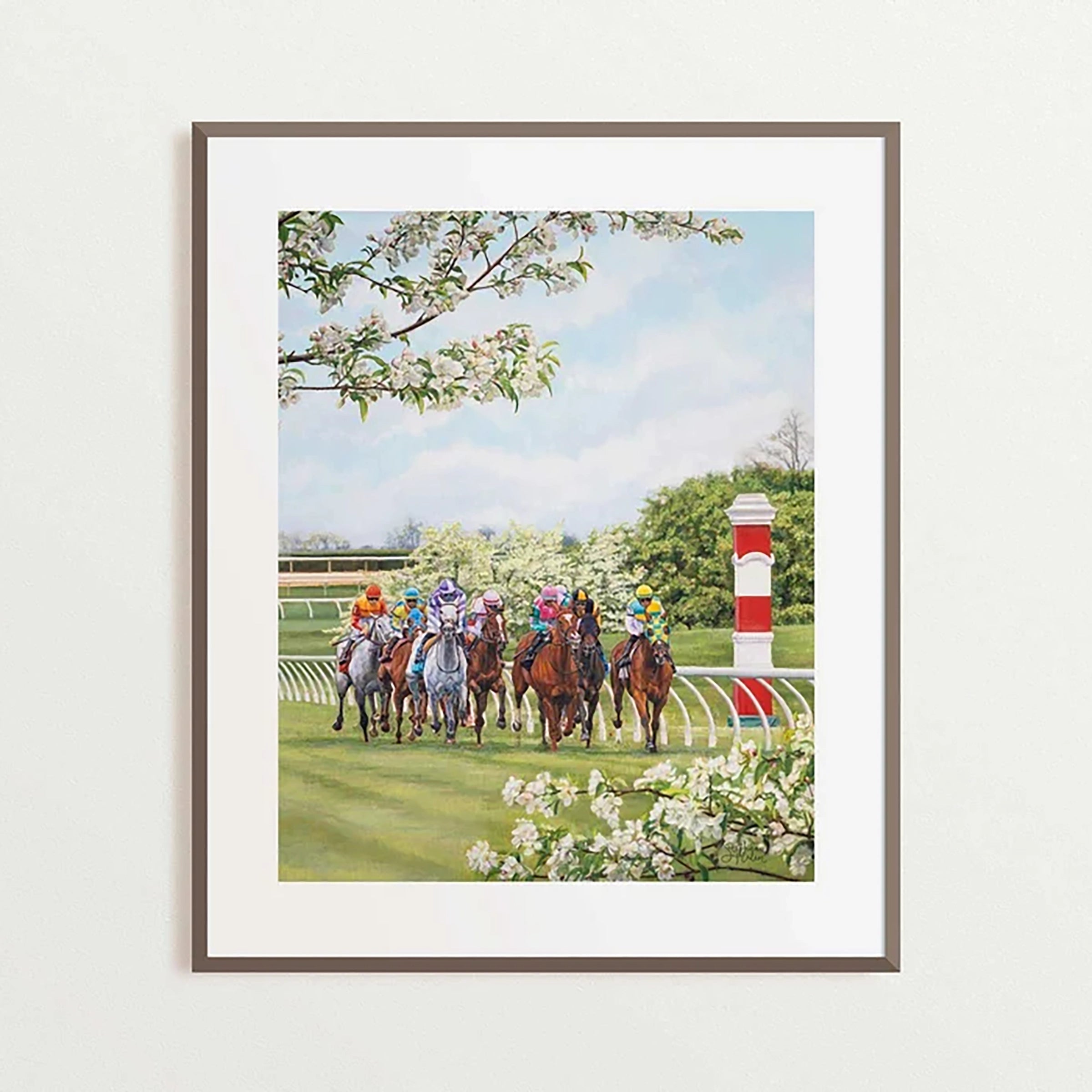 Stephanie Hilen Race In Full Bloom 11x14 Print – The Keeneland Shop